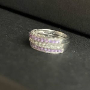 HDS | Jewelry | Hds Sterling Silver Pav Amethyst Topaz Stacking Rings ...